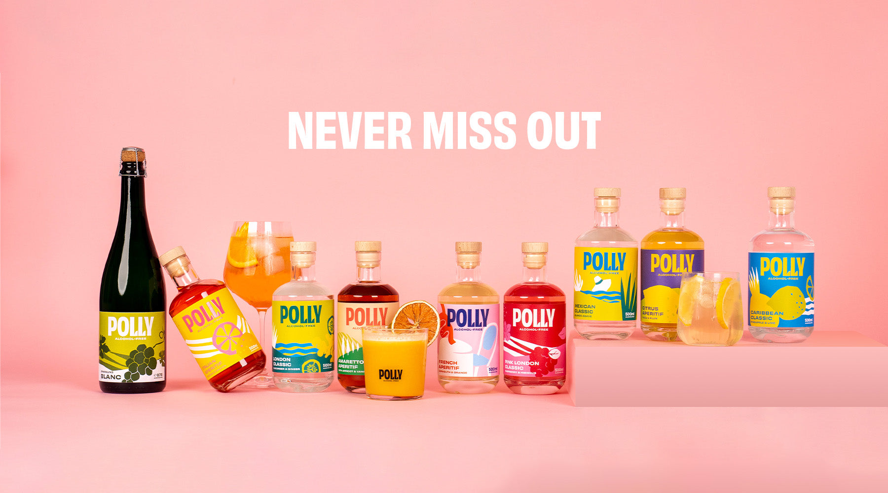 POLLY Alkoholfreie Alternativen zu Gin, Aperitif, Rum & Sekt